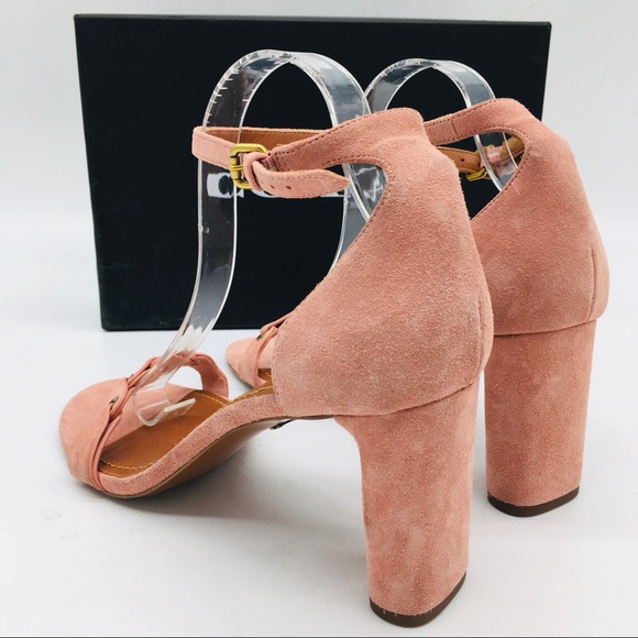 Coach | Shoes | Coach Peony Pink Suede Womens Heels Sandals | Poshmark